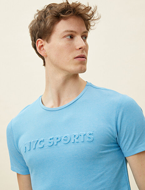 Koton Erkek Kabartma Yazılı Tişört Kısa Kollu