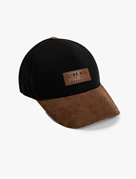 Koton Erkek Sloganlı Kep Şapka Pamuklu Renk Bloklu