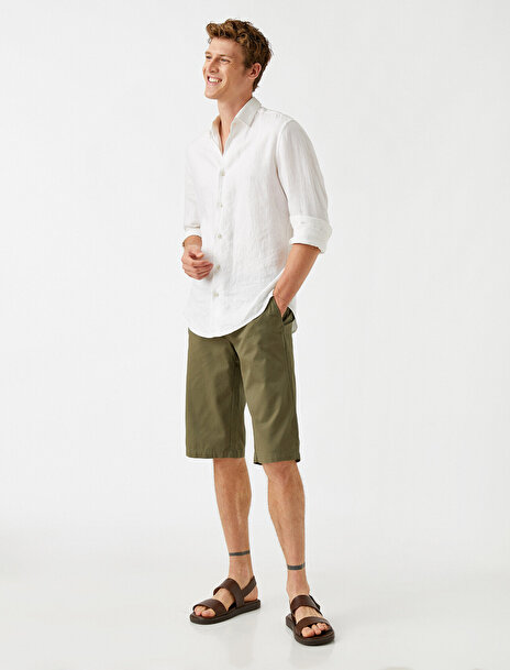 Koton Erkek Chino Bermuda Şort Pamuklu