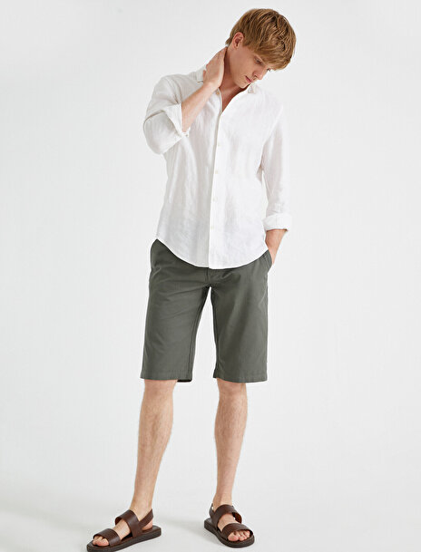 Koton Erkek Chino Bermuda Şort Pamuklu