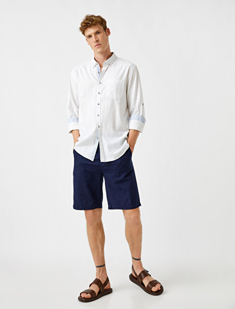 Koton Erkek Belden Bağlamalı Bermuda Şort Pamuklu