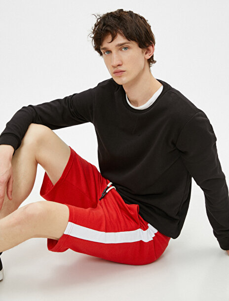 Koton Erkek Cepli Şort Şeritli Belden Bağlamalı Pamuklu