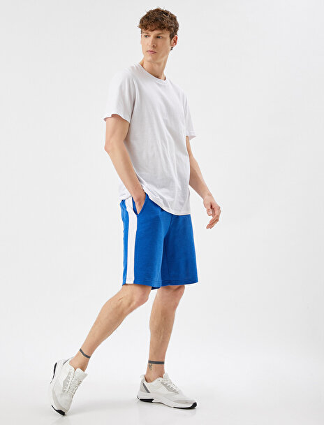 Koton Erkek Cepli Şort Şeritli Belden Bağlamalı Pamuklu