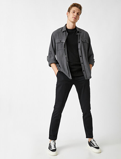 Koton Erkek Slim Fit Gabardin Kumaştan Cepli Basic Chino Pantolon Koton Erkek Slim Fit Gabardin Kumaştan Cepli Basic Chino Pantolon