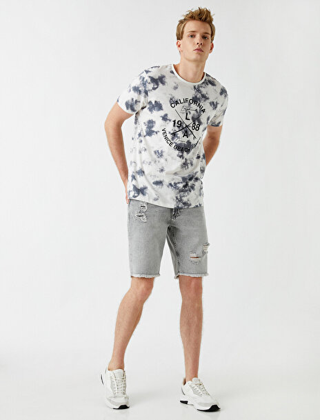 Koton Erkek Eskitilmiş Kot Şort