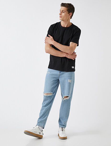 Koton Erkek Relax Fit Yırtık Kot Pantolon - Robert Jean Koton Erkek Relax Fit Yırtık Kot Pantolon - Robert Jean