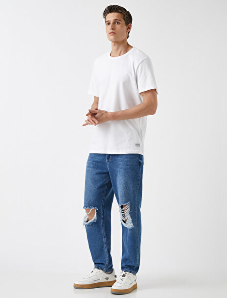Koton Erkek Relax Fit Yırtık Kot Pantolon - Robert Jean Koton Erkek Relax Fit Yırtık Kot Pantolon - Robert Jean