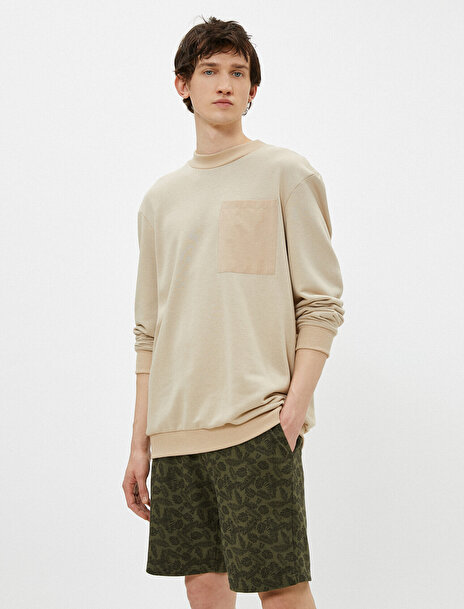 Koton Erkek Desenli Sort Cepli Pamuklu