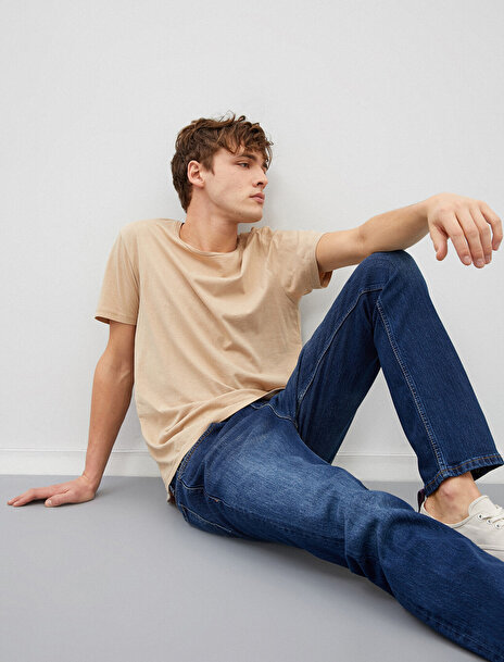 Koton Erkek Straight Fit Kot Pantolon - Mark Jean