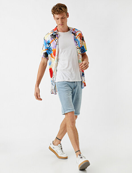 Koton Erkek Rahat Likralı Kot Şort Koton Erkek Rahat Likralı Kot Şort