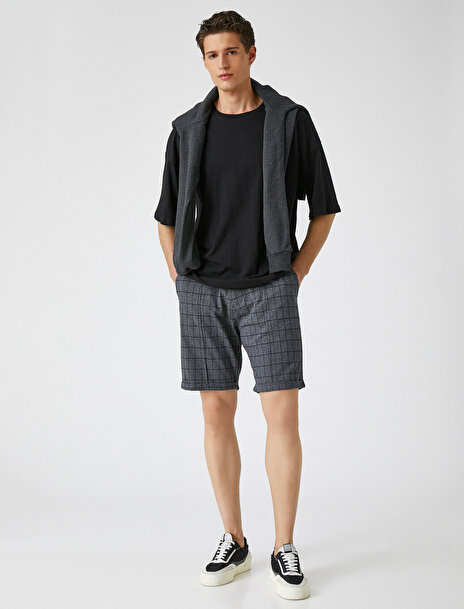 Koton Erkek Kareli Şort Pamuklu