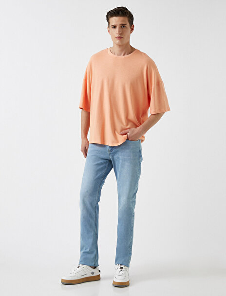 Koton Erkek Straight Fit Kot Pantolon - Mark Jean