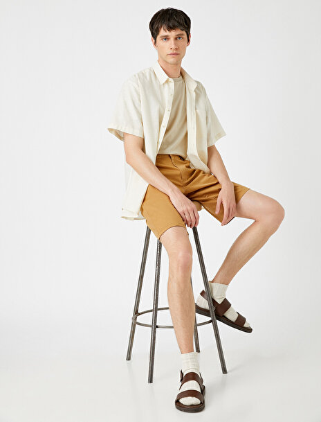 Koton Erkek Cepli Şort Pamuklu Gabardin Kumaş