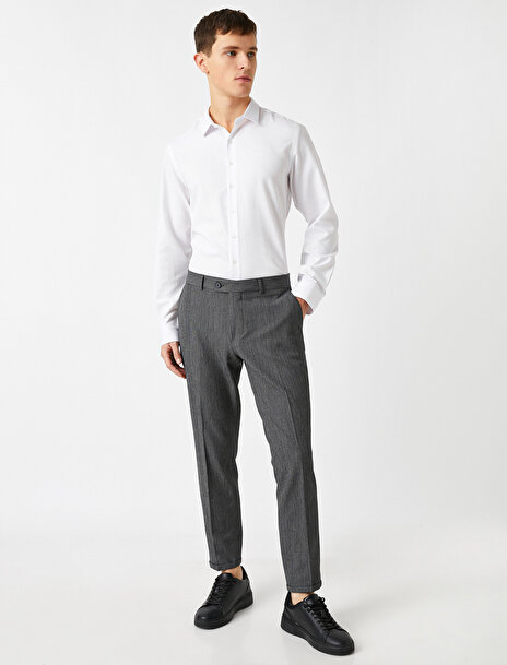 Koton Erkek Slim Fit Cepli Poplin Kumaştan Chino Pantolon Koton Erkek Slim Fit Cepli Poplin Kumaştan Chino Pantolon