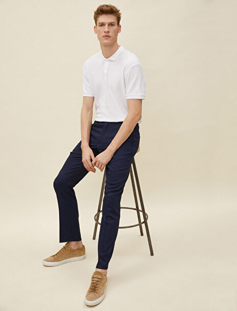 Koton Erkek Slim Fit Poplin Kumaştan Chino Pantolon Koton Erkek Slim Fit Poplin Kumaştan Chino Pantolon