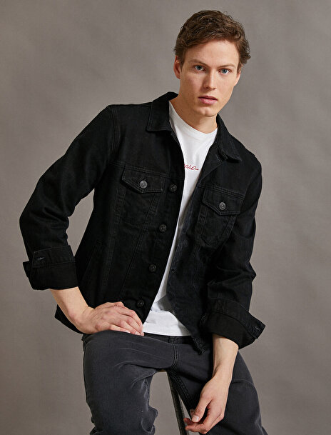 Koton Erkek Jean Ceket Cepli