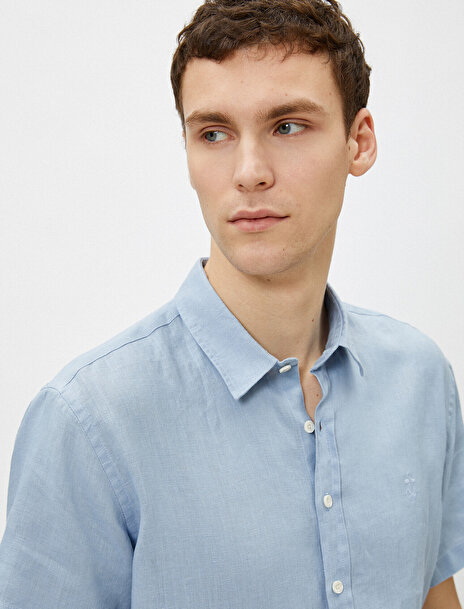 Koton Erkek Kısa Kollu Gömlek Keten