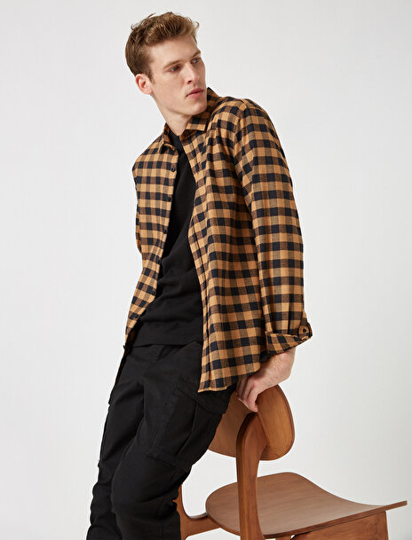 Koton Erkek Kareli Klasik Yaka Uzun Kollu Gömlek Koton Erkek Kareli Klasik Yaka Uzun Kollu Gömlek