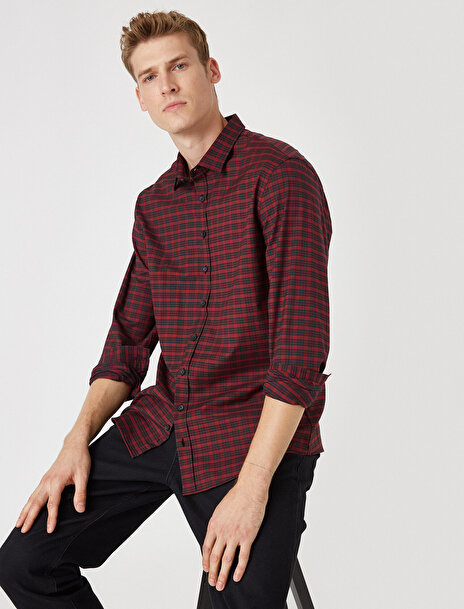 Koton Erkek Çizgili Klasik Kesim Klasik Yaka Uzun Kollu Gömlek Koton Erkek Çizgili Klasik Kesim Klasik Yaka Uzun Kollu Gömlek