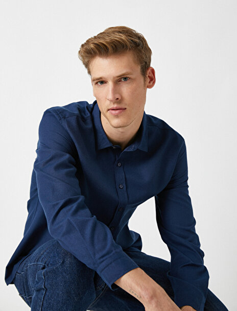 Koton Erkek Klasik Yaka Regular Fit Uzun Kollu Gömlek