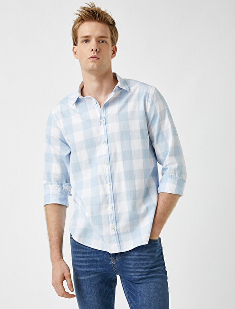 Koton Erkek Kareli Gömlek Pamuklu