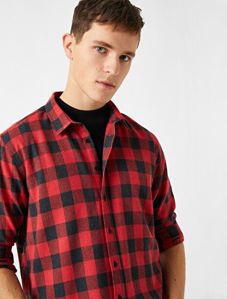 Koton Erkek Pamuklu Kareli Klasik Yaka Uzun Kollu Gömlek Koton Erkek Pamuklu Kareli Klasik Yaka Uzun Kollu Gömlek