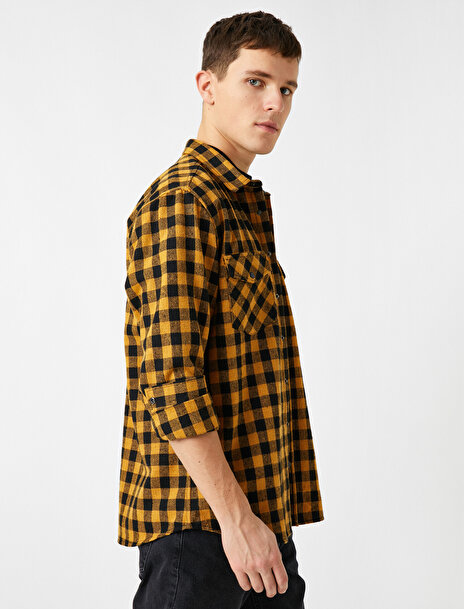 Koton Erkek Pamuklu Cepli Kareli Klasik Yaka Uzun Kollu Gömlek Koton Erkek Pamuklu Cepli Kareli Klasik Yaka Uzun Kollu Gömlek