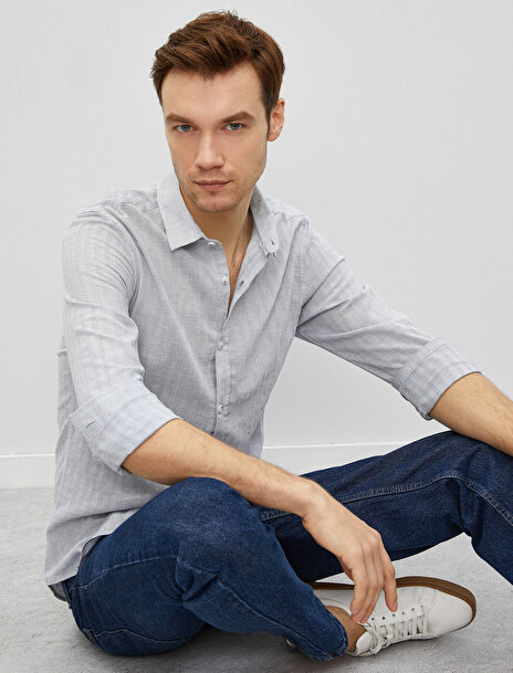 Koton Erkek Pamuklu Klasik Yaka Uzun Kollu Gömlek