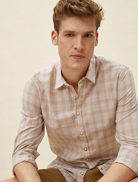 Koton Erkek Pamuklu Klasik Yaka Uzun Kollu Gömlek