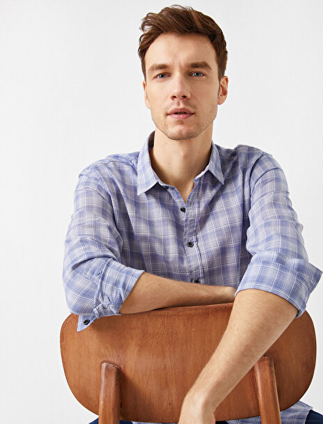 Koton Erkek Pamuklu Klasik Yaka Uzun Kollu Gömlek