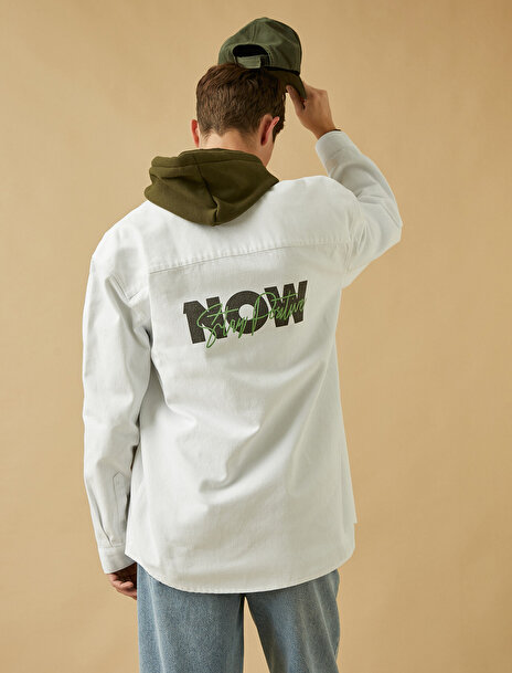 Koton Erkek Oversize Gabardin Baskılı Gömlek Koton Erkek Oversize Gabardin Baskılı Gömlek