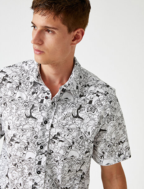 Koton Erkek Looney Tunes Gömlek Lisanslı Desenli