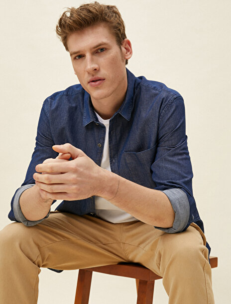 Koton Erkek Cepli Pamuklu Klasik Yaka Uzun Kollu Gömlek Koton Erkek Cepli Pamuklu Klasik Yaka Uzun Kollu Gömlek