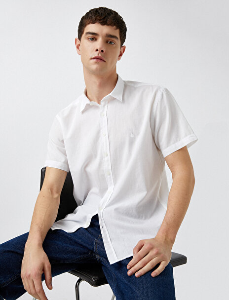 Koton Erkek Kısa Kollu Gömlek Pamuklu Slim