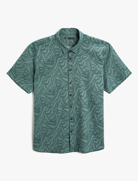 Koton Erkek Keten Gömlek Kısa Kollu