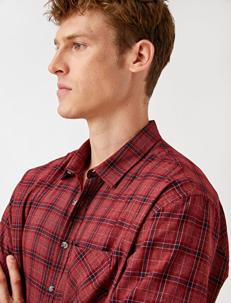 Koton Erkek Kısa Kollu Gömlek Kareli Koton Erkek Kısa Kollu Gömlek Kareli