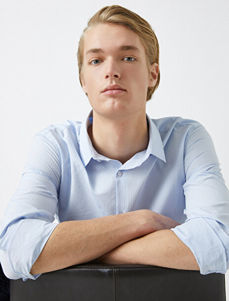 Koton Erkek Slim Fit Gömlek Uzun Kollu Pamuklu