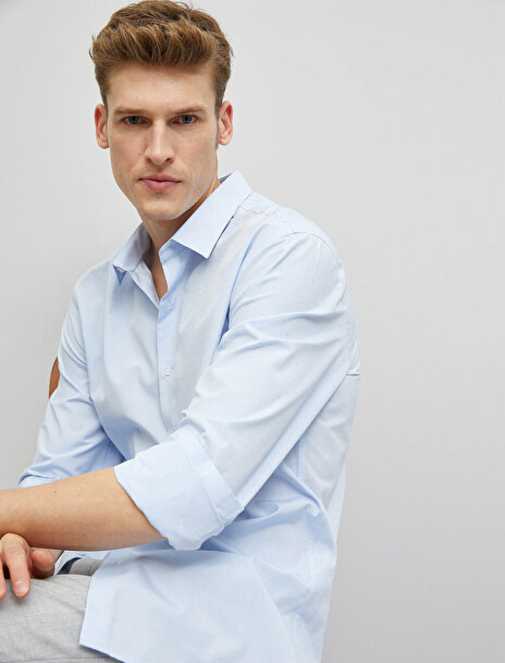 Koton Erkek Pamuklu Klasik Yaka Uzun Kollu Gömlek