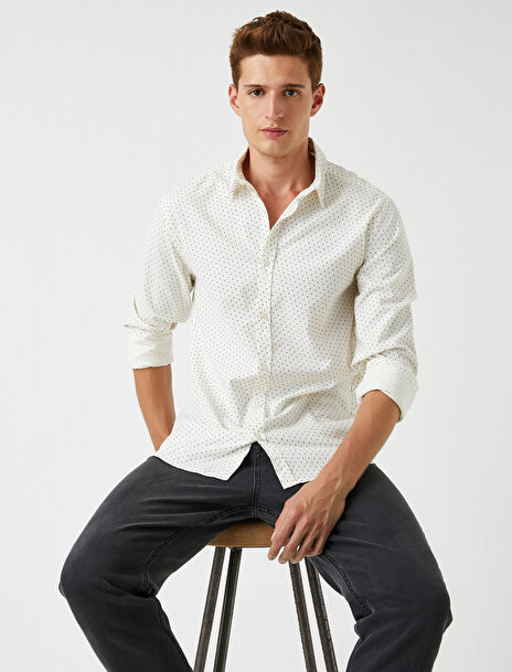 Koton Erkek Puantiyeli Gömlek Pamuklu