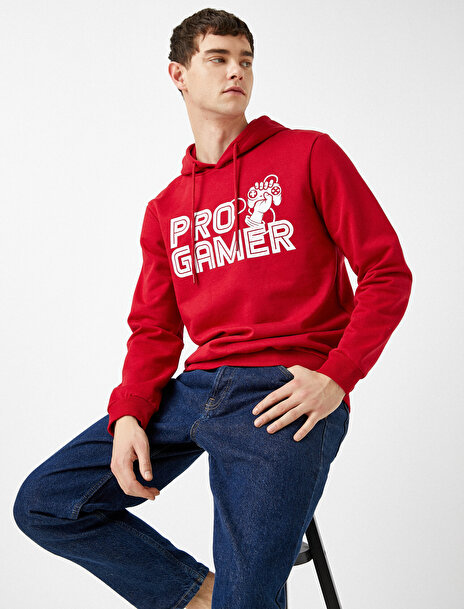 Koton Erkek Yazılı Baskılı Kapüşonlu Sweatshirt Koton Erkek Yazılı Baskılı Kapüşonlu Sweatshirt