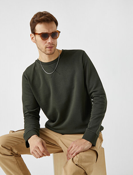 Koton Erkek Pamuklu Basic Bisiklet Yaka Uzun Kollu Sweatshirt