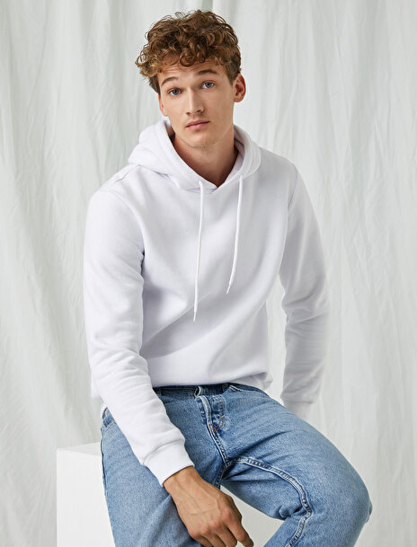 Koton Erkek Pamuklu Kapüşonlu Uzun Kollu Basic Sweatshirt Koton Erkek Pamuklu Kapüşonlu Uzun Kollu Basic Sweatshirt