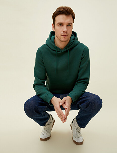 Koton Erkek Pamuklu Kapüşonlu Uzun Kollu Basic Sweatshirt Koton Erkek Pamuklu Kapüşonlu Uzun Kollu Basic Sweatshirt