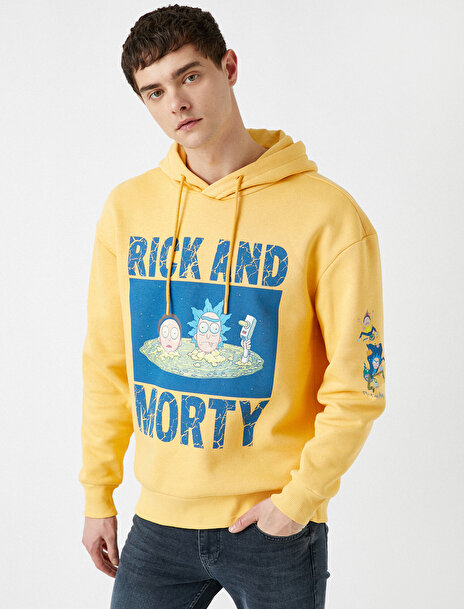 Koton Erkek Rick & Morty Lisanslı Baskılı Pamuklu Kapüşonlu Uzun Kollu Sweatshirt Koton Erkek Rick & Morty Lisanslı Baskılı Pamuklu Kapüşonlu Uzun Kollu Sweatshirt