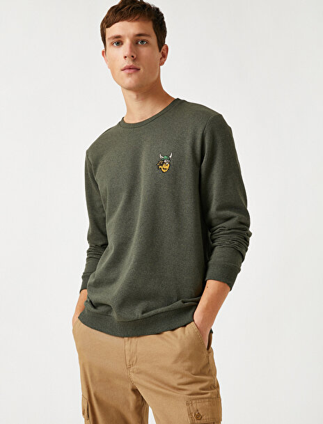 Koton Erkek Respect Life - Yaşama Saygı - Bisiklet Yaka İşlemeli Uzun Kollu Sweatshirt Koton Erkek Respect Life - Yaşama Saygı - Bisiklet Yaka İşlemeli Uzun Kollu Sweatshirt