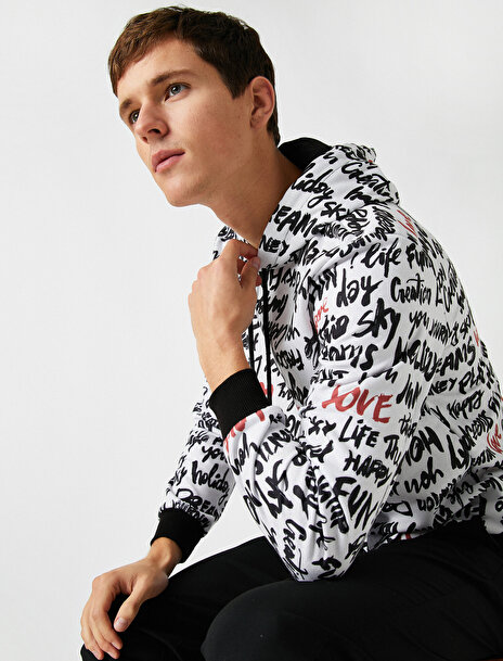 Koton Erkek Yazılı Baskılı Kapüşonlu Sweatshirt Koton Erkek Yazılı Baskılı Kapüşonlu Sweatshirt