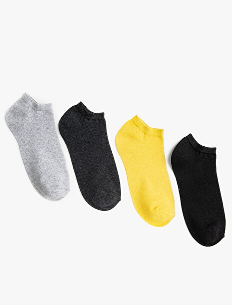 Koton Erkek Respect Life - Yaşama Saygı - Erkek Düz Çorap Seti 4'lü Pamuklu