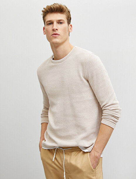 Koton Erkek Slim Fit Bisiklet Yaka Uzun Kollu Kazak