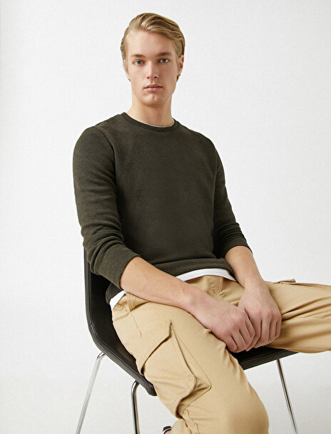 Koton Erkek Slim Fit Bisiklet Yaka Uzun Kollu Kazak