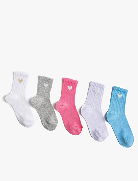 Koton Kız Çocuk Kız Çocuk Desenli Çorap Seti 5'li Pamuklu